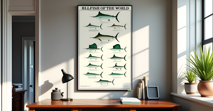 Billfish Fish ID Poster – Global Species Chart for Sport Fishing ...
